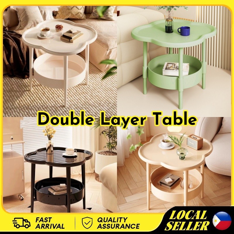 Small Coffee Table Bedside Table Balcony Double Layer Simple Sofa Side ...