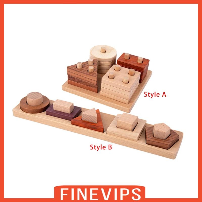 [Finevips] Wooden Shape Sorter Educational Toys Shape Sorting Toy Shape ...