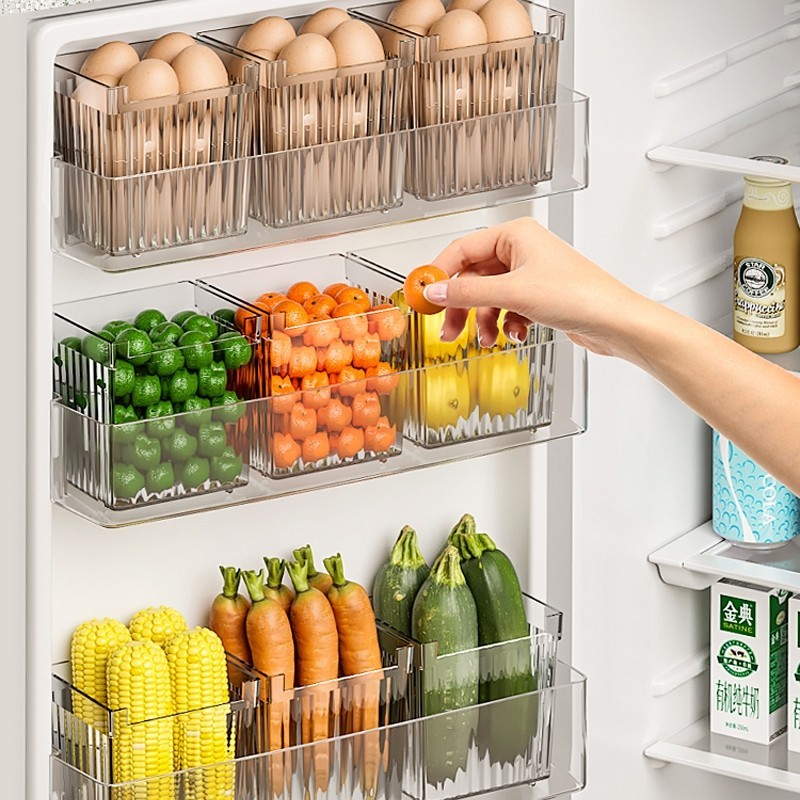 Transparent Multipurpose PlasticFridge Organizer Bin Refrigerator Side ...