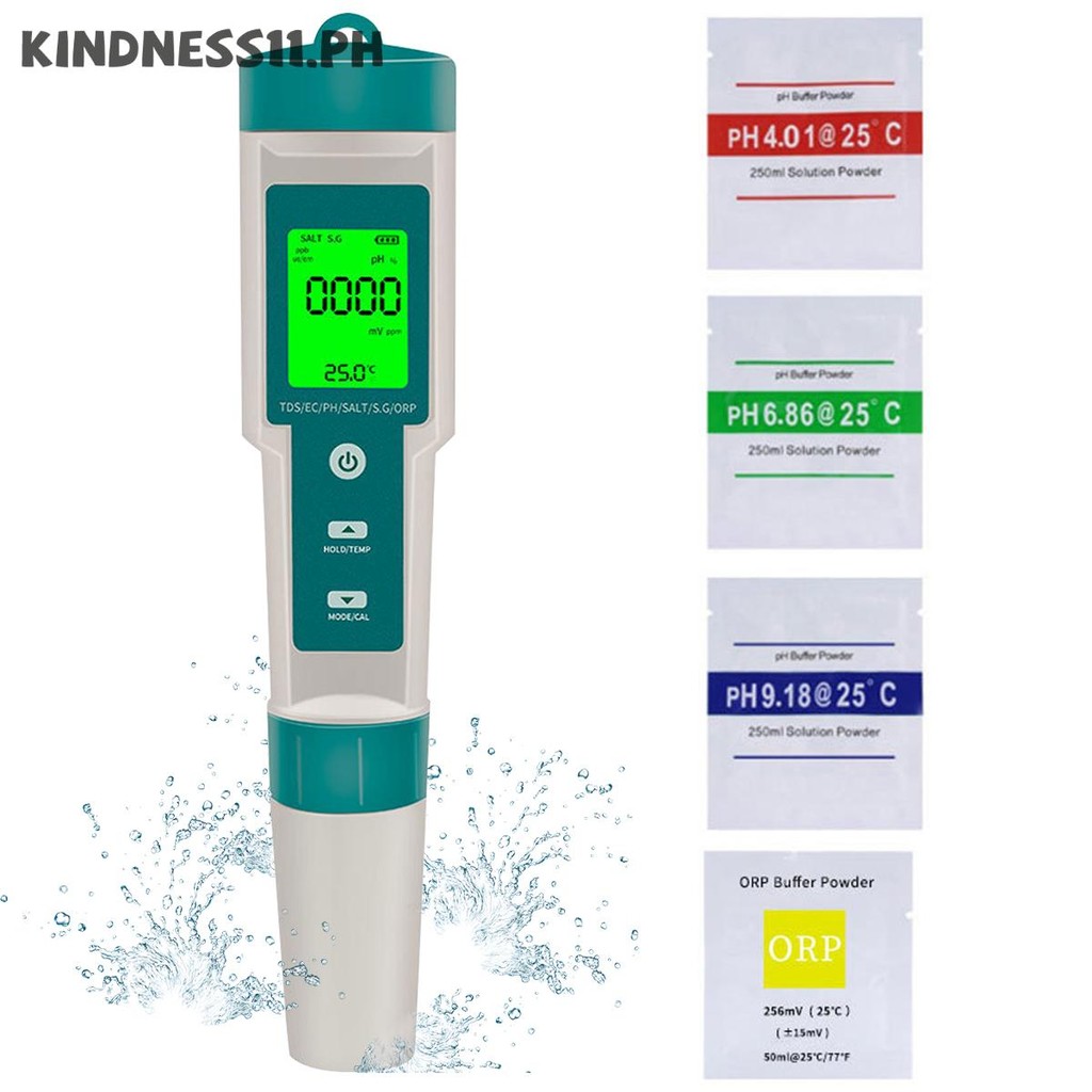 Digital PH Meter 7 In 1 PH/ORP/EC/TEMP/SALT/S.G/TDS Water Quality ...