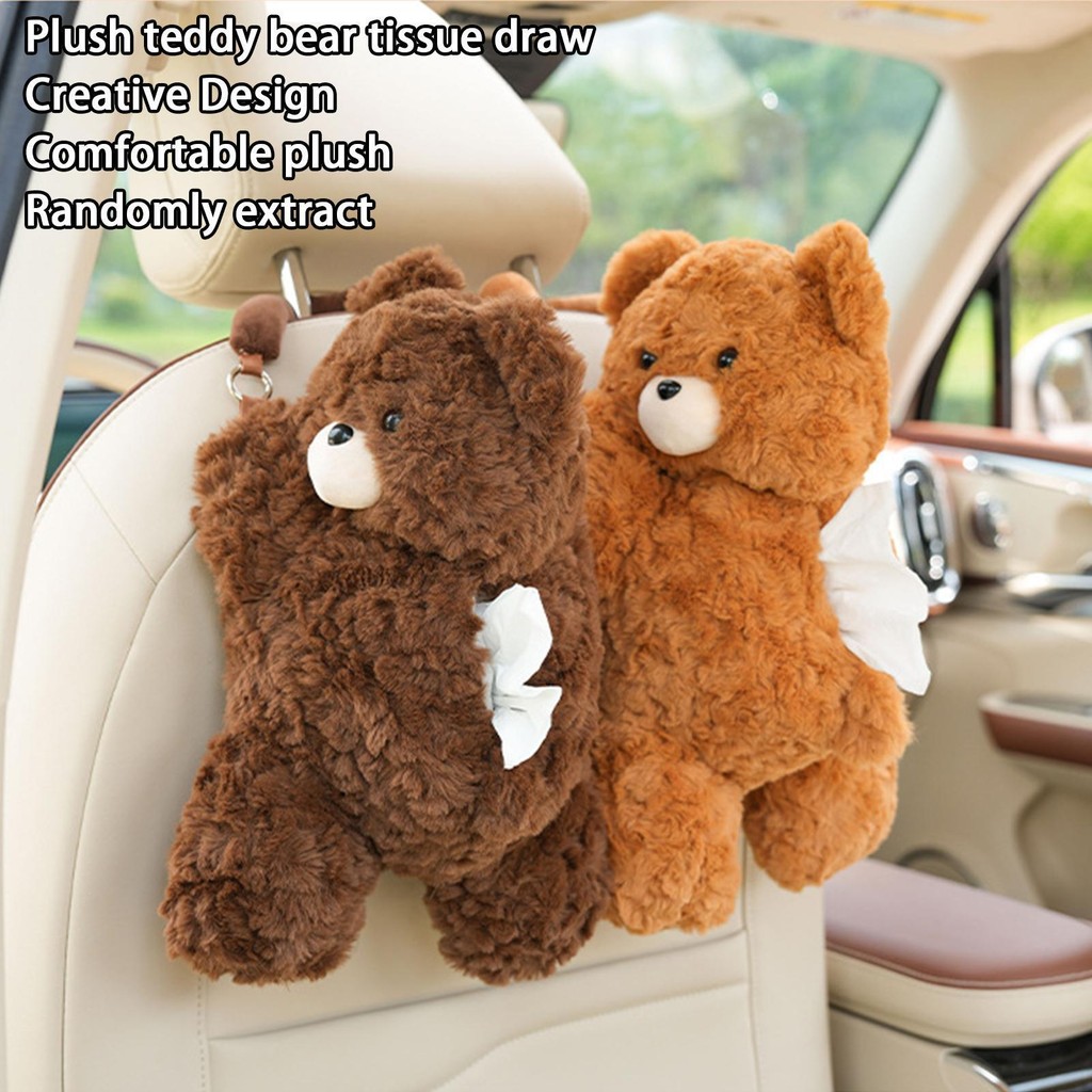 Tissue Holder Soft Creative Teddy Bear Tissue Box Cover Cute Plush ...
