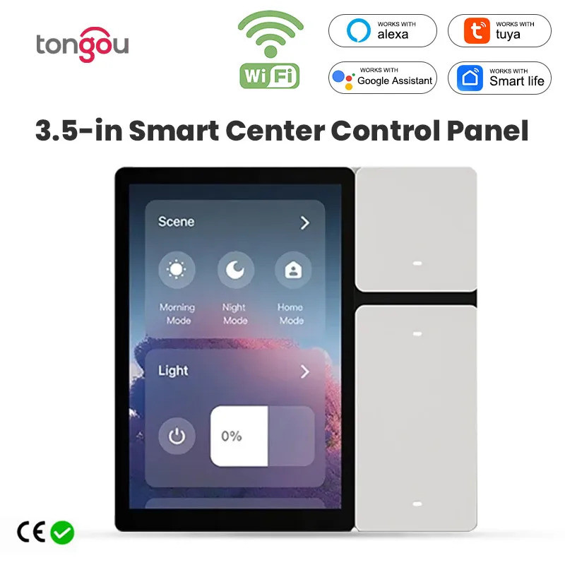 TONGOU Tuya WiFi 3.5-inch Smart Home Control Panel Bluetooth Sigmesh ...