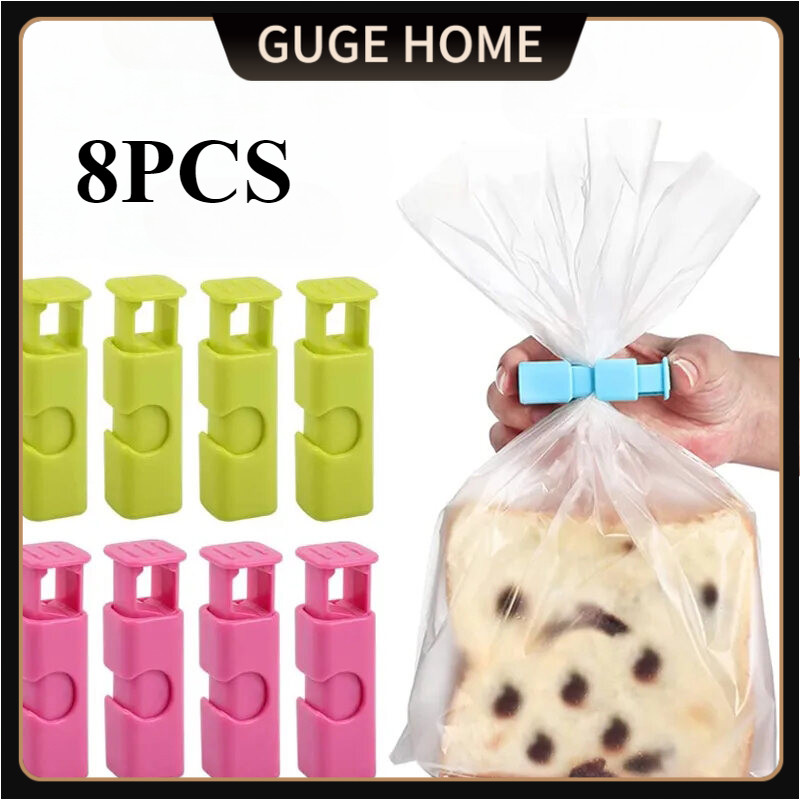 8PCS Portable Plastic Snack Seal Clips Home Kitchen Food Bag Tea Milk ...