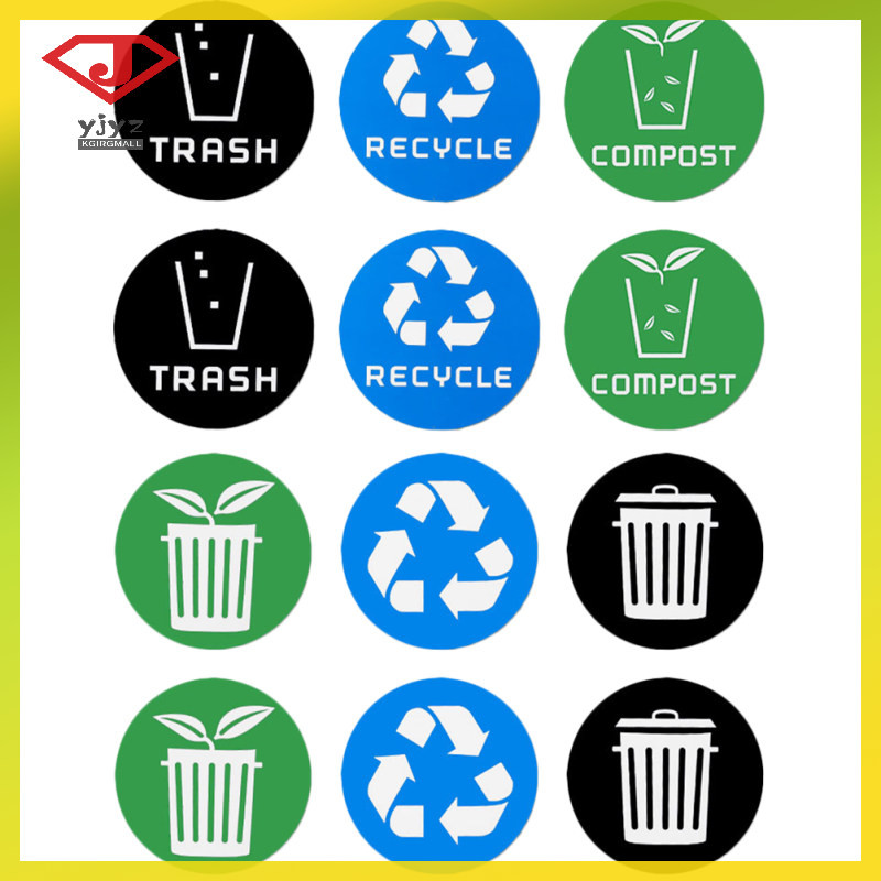Trash Can Garbage Sorting Stickers Sign Bin Labels Recycle ...