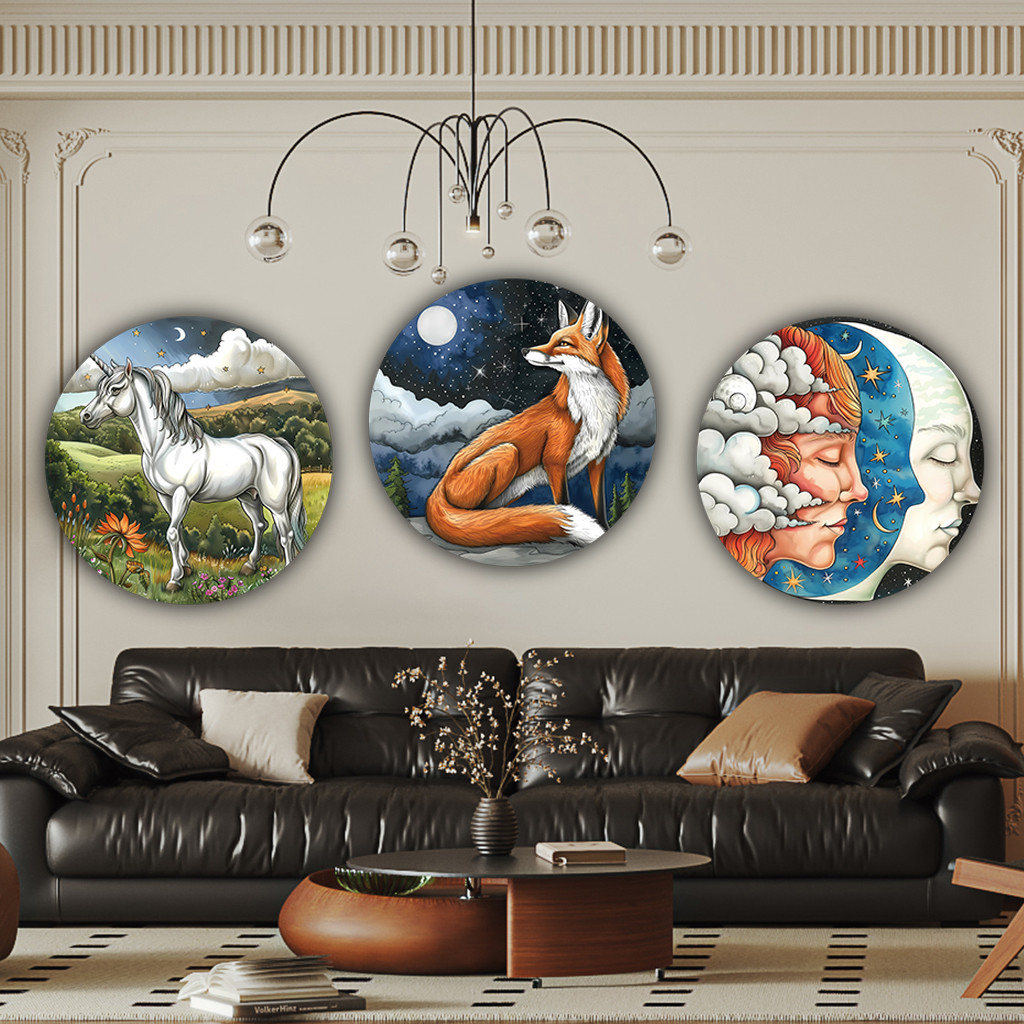 Fairy Tale Mural Decoration in Abstract Living Room Dining Room and ...