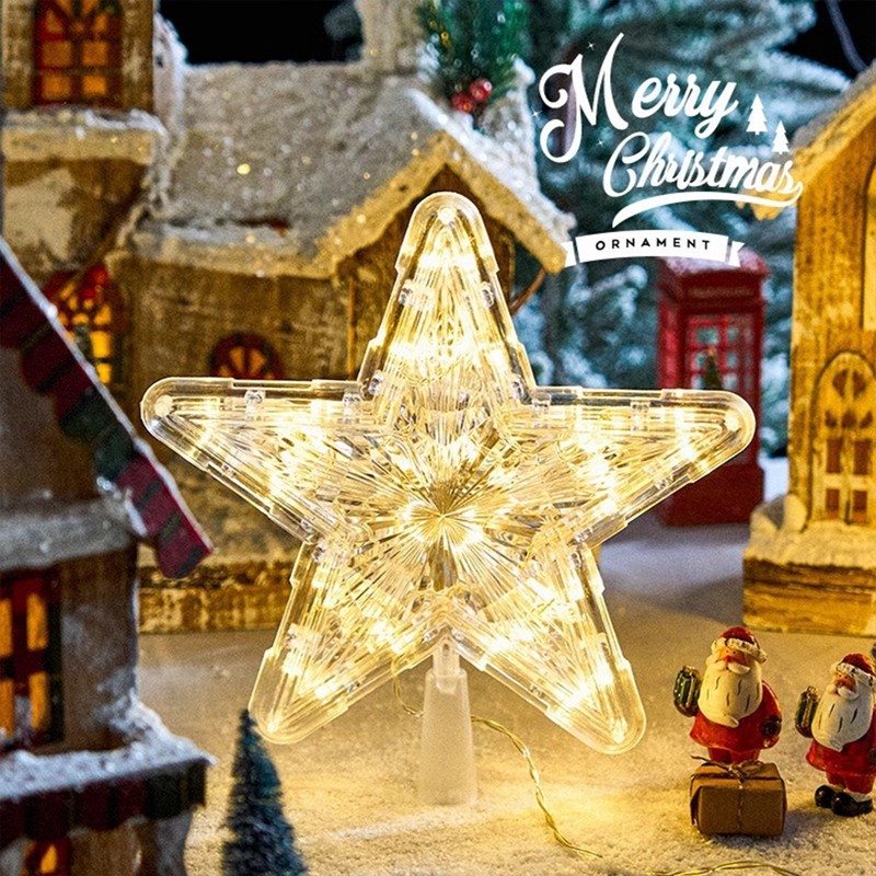 XYJ-Christmas Tree Topper Big Five-pointed Star LED Lights Shiny Flash ...