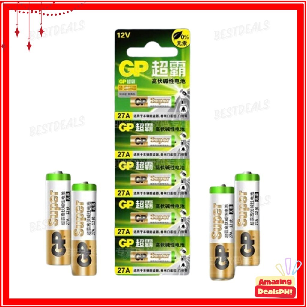 GP Alkaline Battery GP23A, GP27A 12volts (sold by 5pcs) | Shopee ...