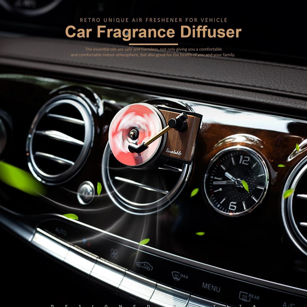 Car Diffuser Retro Unique Air Fresher for Vehicle Car Air Conditioner Ornament Retro Phonograph ...