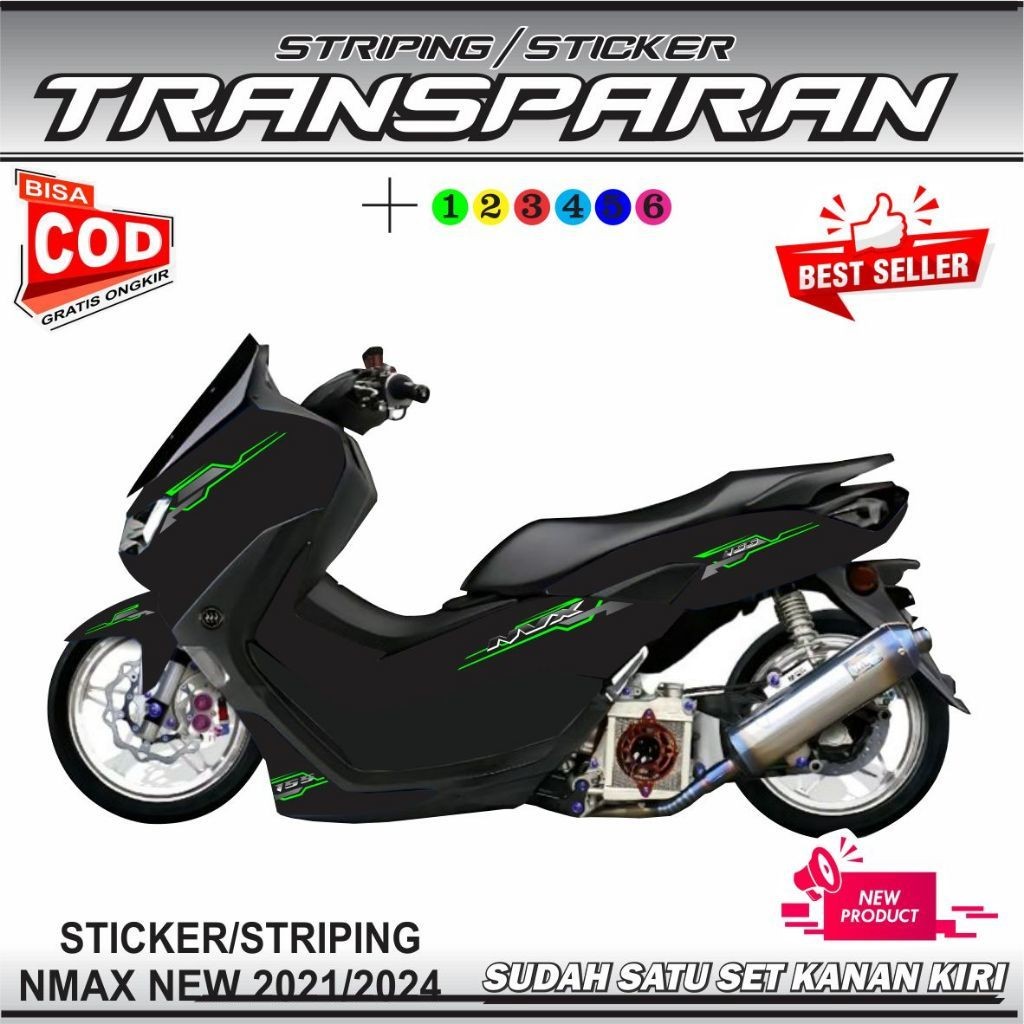 / Transfaran VARIATIONS / Transparent Uv Clear Striping Sticker NMAX ...