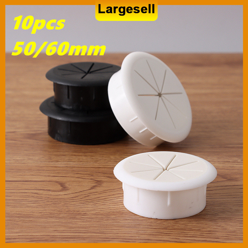 10PCS 50/60mm Office Desk Wire Hole Cover Desk Cord Grommet Round ...