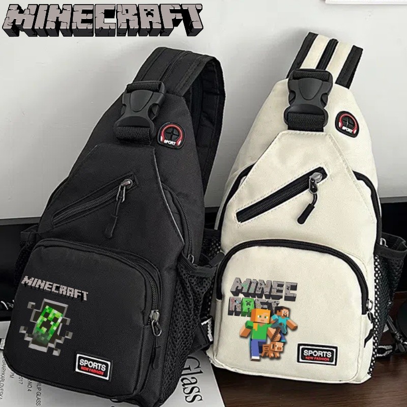 Minecraft chest bag casual backpack shoulder bag Oxford cloth crossbody ...