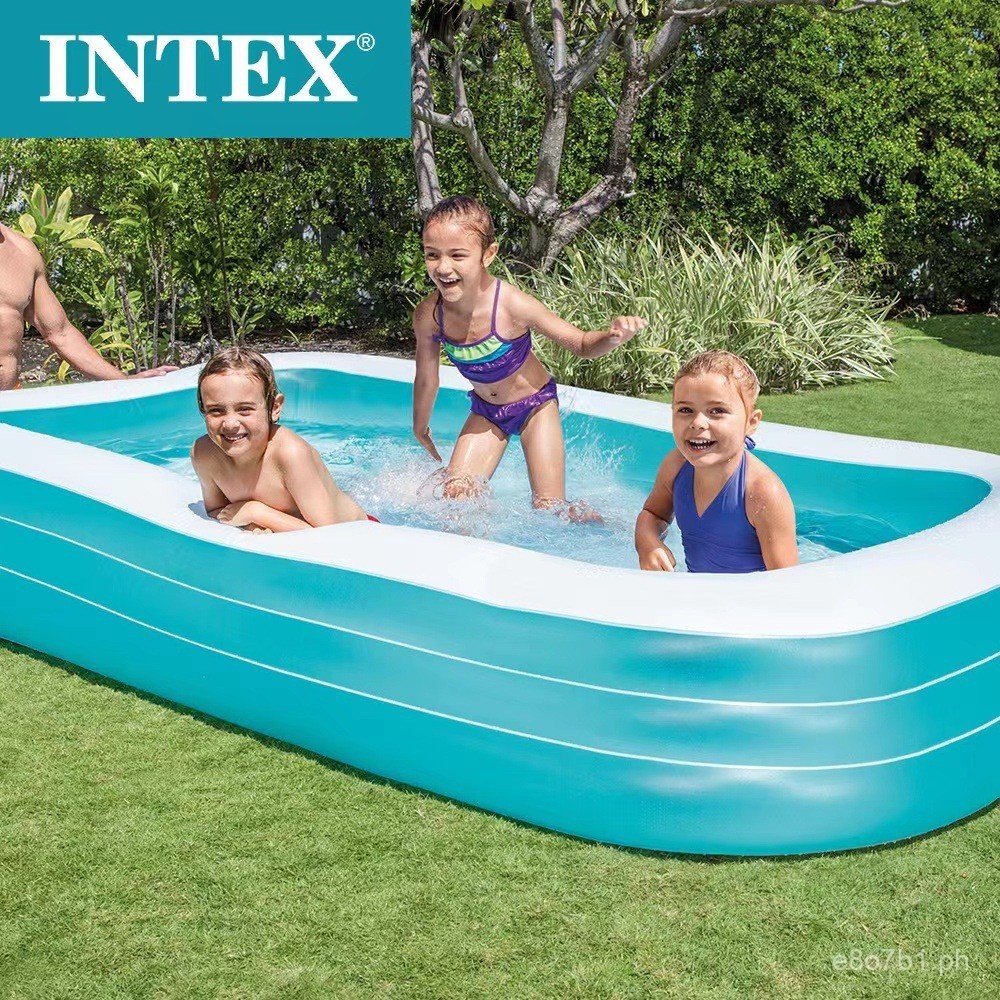 INTEX58484Inflatable Family Swimming Pool Children's Pool Rectangular ...