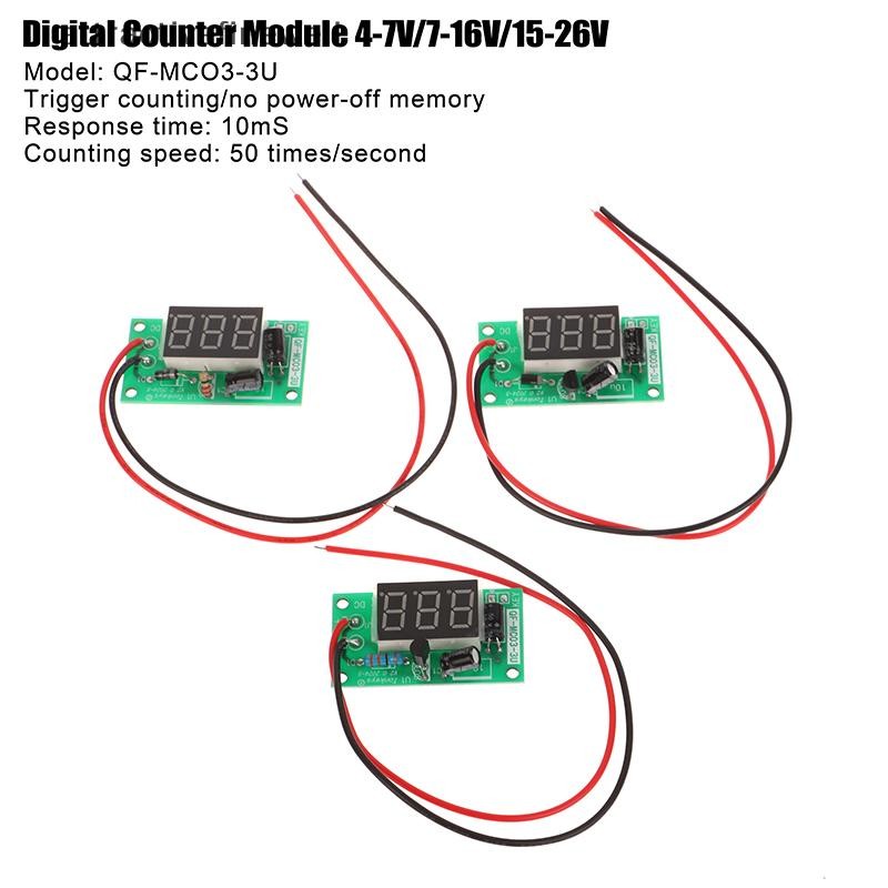 [attractivefinewell] 0.36'' 3 Digit Digital Counter Module 7-16V/15-26V Power-ON Count Digital ...