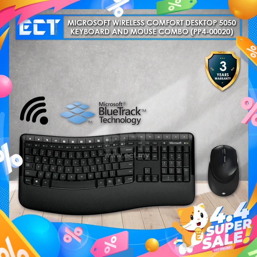 Microsoft Wireless Comfort Desktop 5050 Keyboard and Mouse Combo (PP4 ...