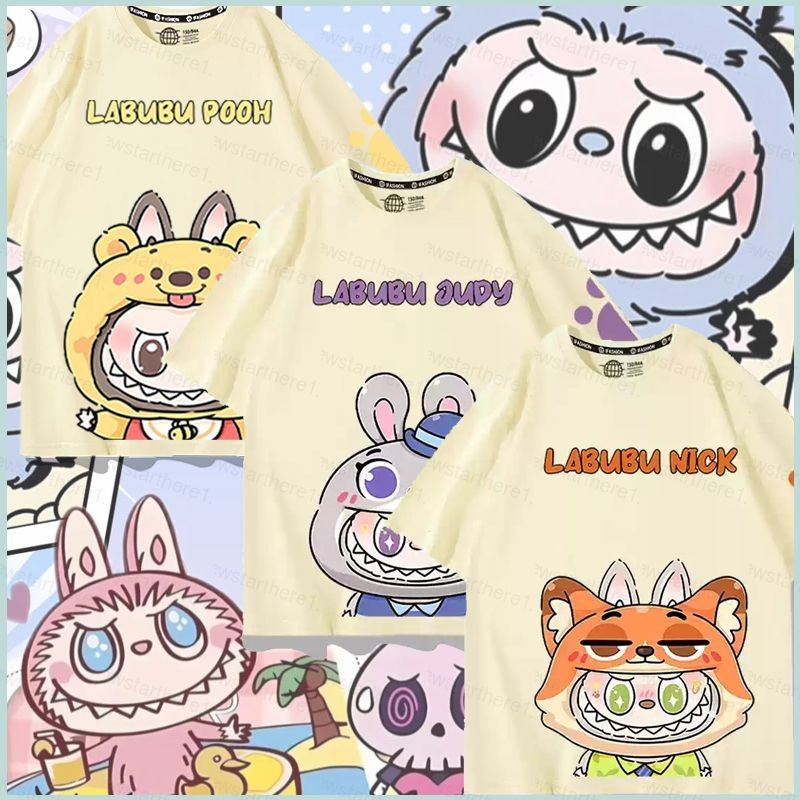 NS1 THE MONSTERS Labubu Disney T-shirt Zootopia Winnie the Pooh Chip ...