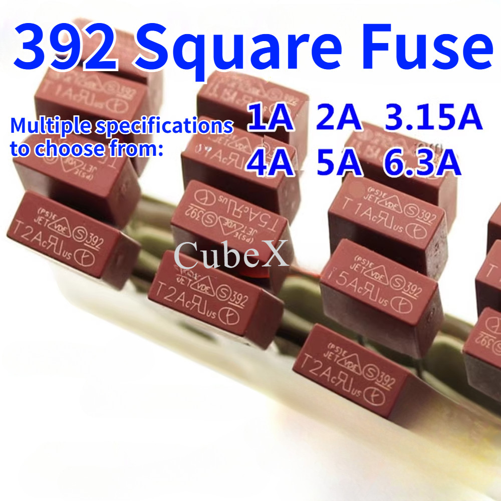 20/10Pcs 392 Square Fuse 250V T1A T2A T3.15A T4A T5A T6.3A T8A T10A ...