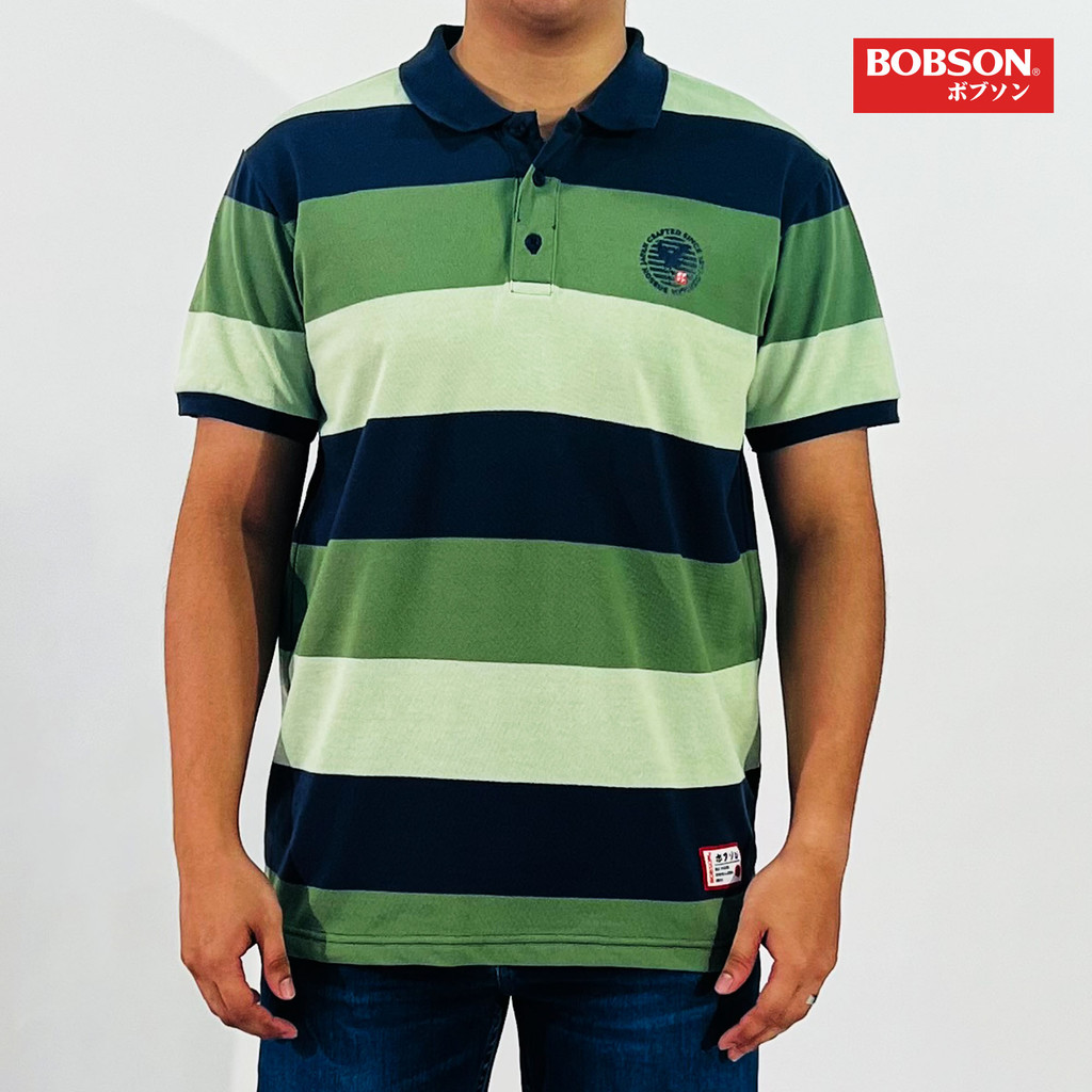 Bobson Japanese Men's Basic Collared Shirt Slim Fit 174016 (Green ...