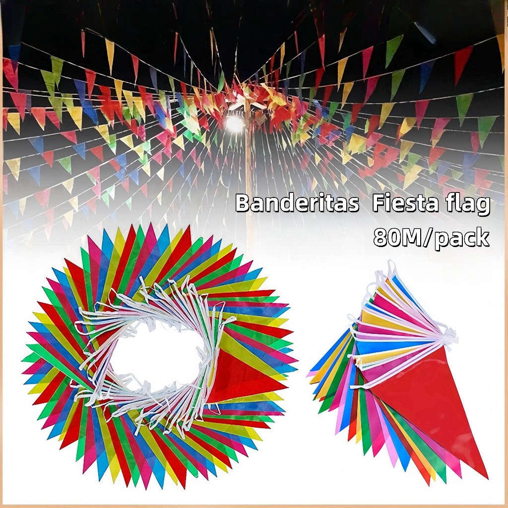 80Meter Banderitas Fiesta Flag Birthday Party Grand Opening Party ...