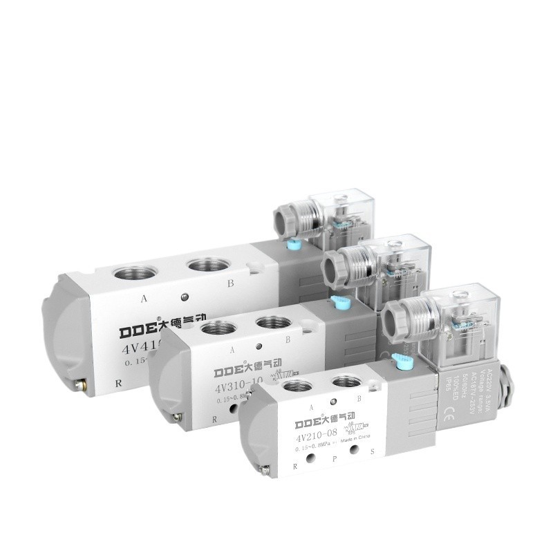 Pneumatic solenoid valve 4V210-08 two-position five-way cylinder control valve 24V220V reversing ...