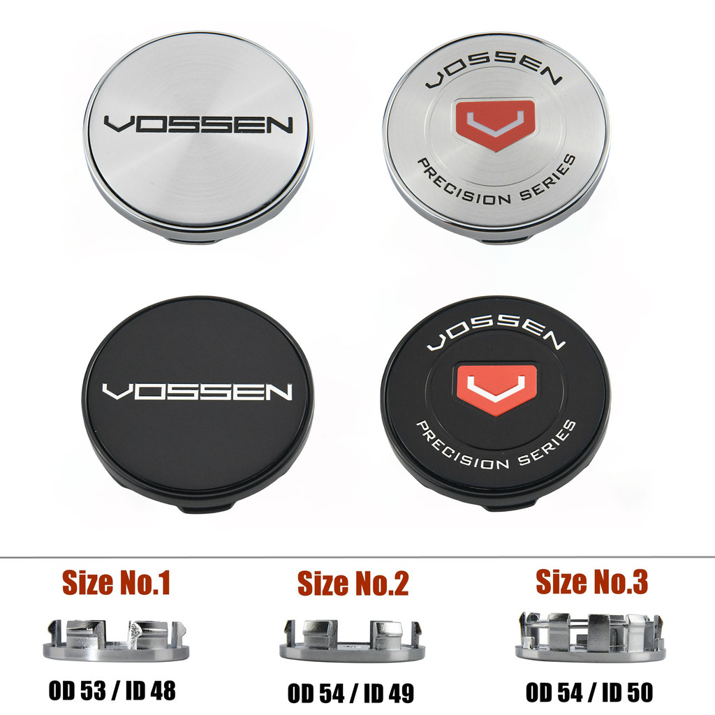 VOSSEN Center Cap 53mm/54mm Wheel Cap Wheel Cover Cap Hub Cap Silver & Black Rim Cap Car ...