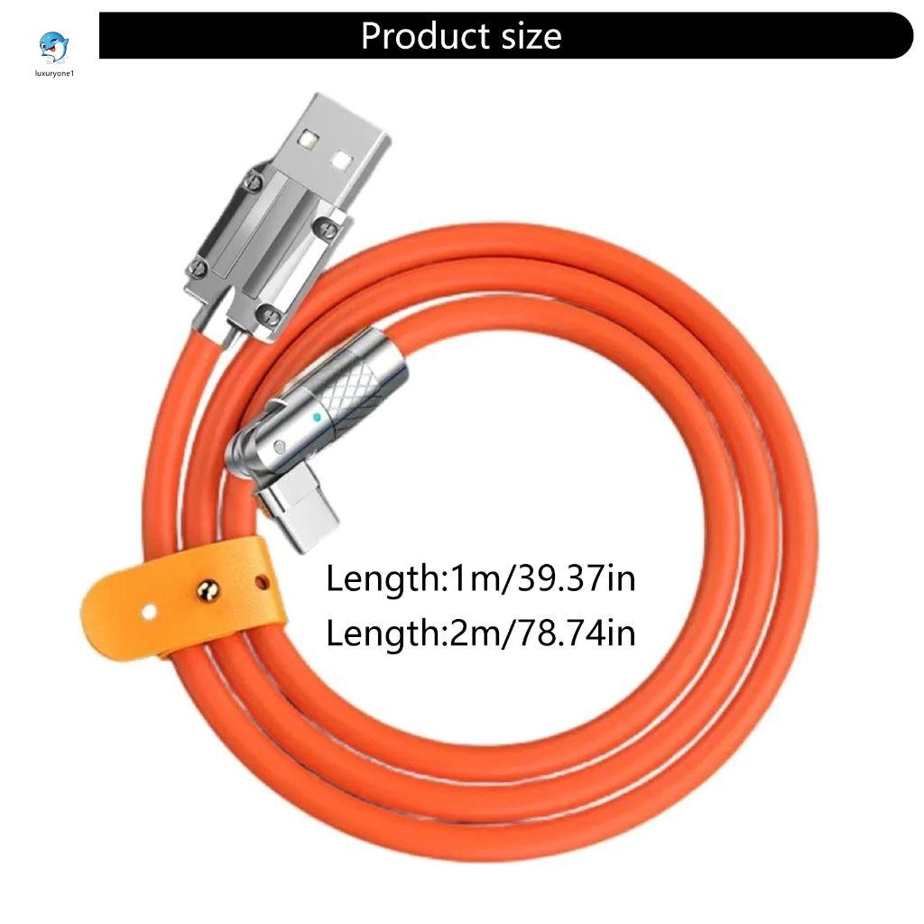 180 Degree Rotatable 120W USB-C Cable - 2M Orange Data Transfer Cord ...