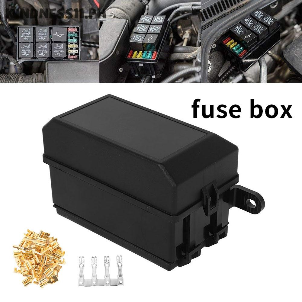 Fuse Box Universal Car Fuse Box 6 Relay Block Holder 5 Road Fuse Box ...