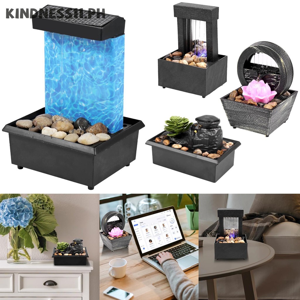 Tabletop Fountain with Light Battery/USB Operated Mini Indoor Water ...