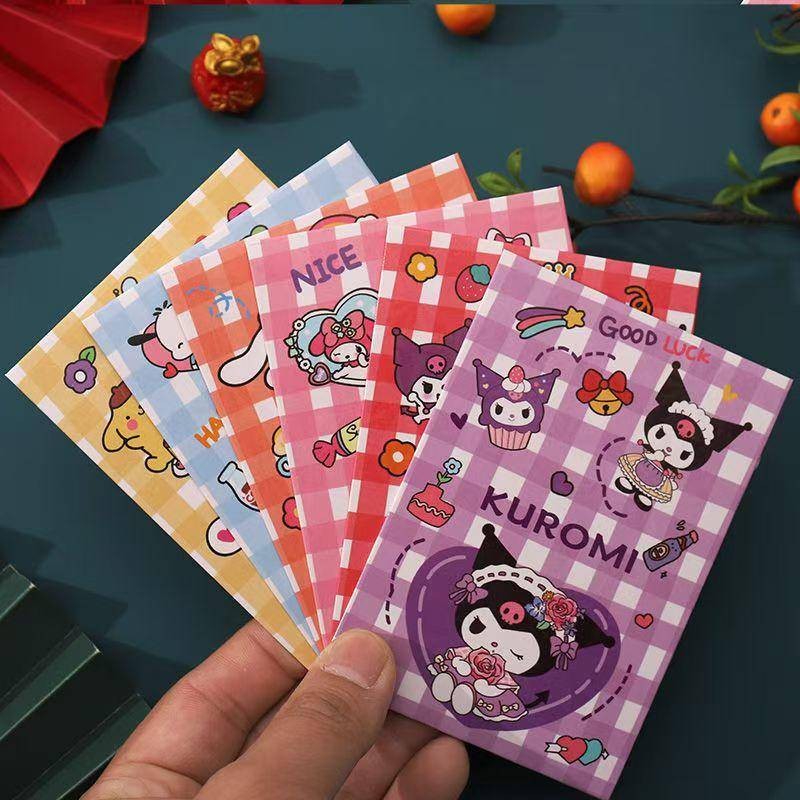 6Pcs/Set 2025 Laser Sanrio Cartoon Series Chinese New Year Cartoon Red ...