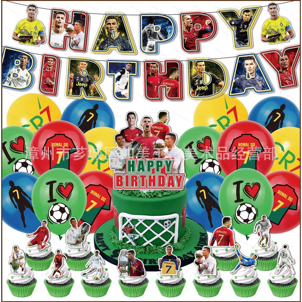 Kira CR7 Cristiano Ronaldo theme kids birthday party decorations banner ...