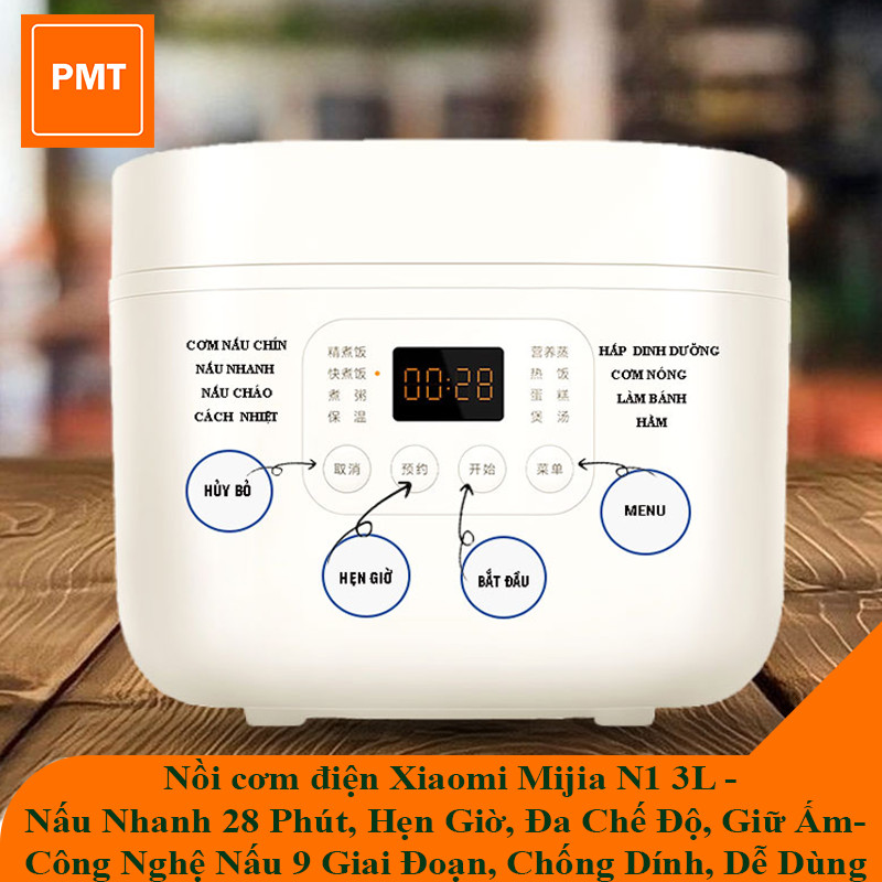 Xiaomi N1 3L Rice Cooker - 28 Minute Fast Cooking, Timer, Multi-Mode ...