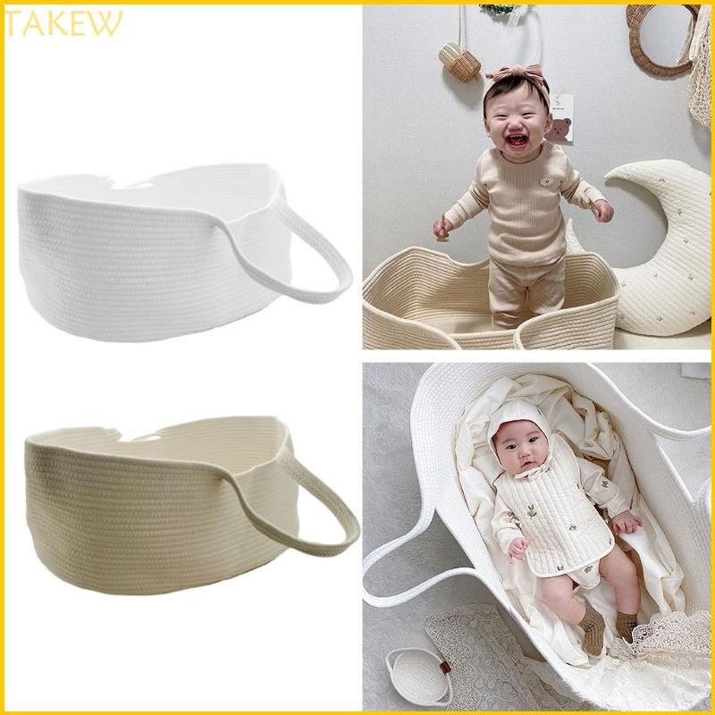 TAKE Portable Baby Moses Basket for Carrier Cotton Rope Woven Crib ...