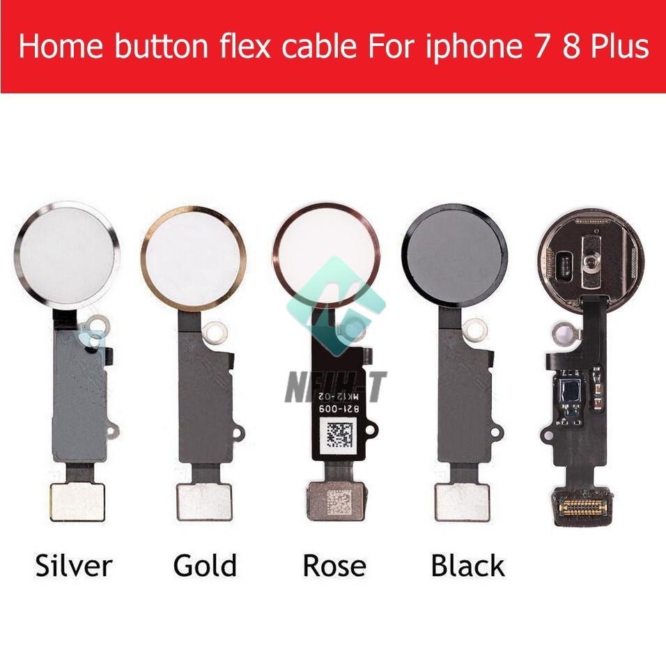 Home Button Flex Cable For iPhone 7 8 Plus No Touch ID Fingerprint ...