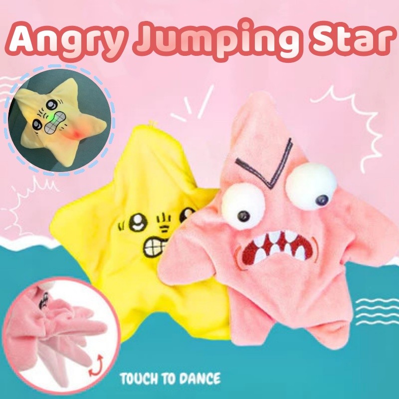 Angry Jumping Star Rechargeable Plush Toy Moving Doll Backpack Keychain ...