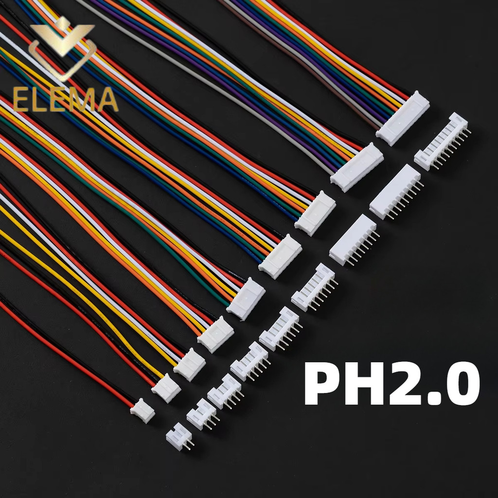 PH2.0 2/3/4/5/6 Pin Pitch 2.0mm Wire Length 20cm Male Plug Connector ...