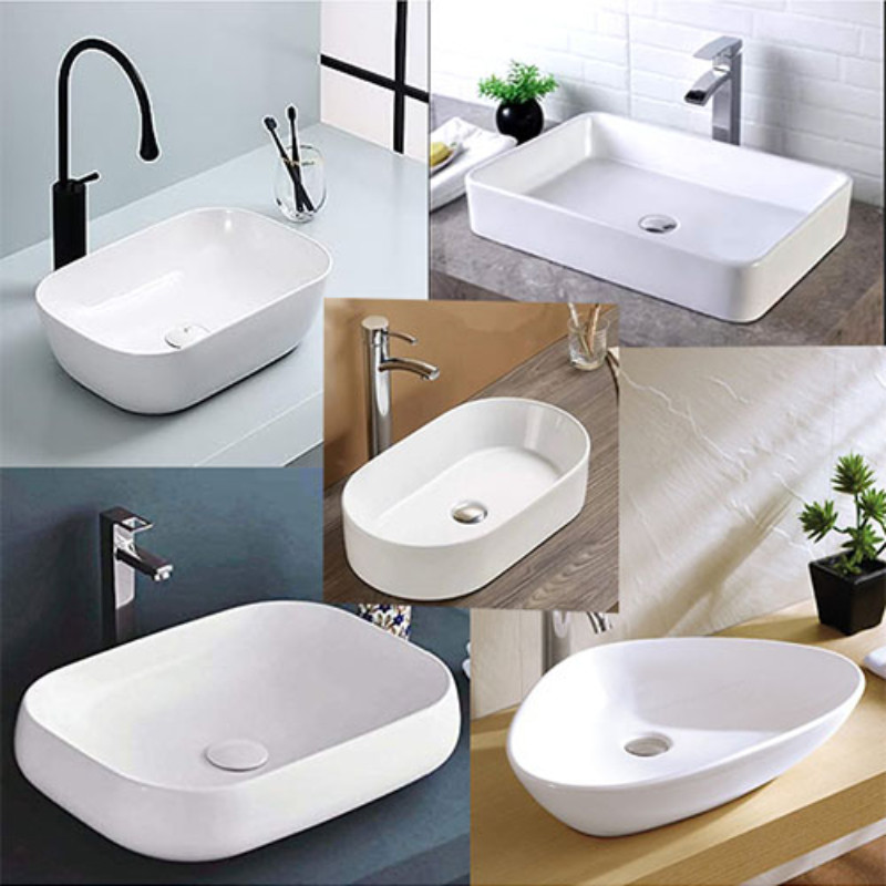 Lavatory Basin Ceramic Counter Bathroom sink European style Square ...