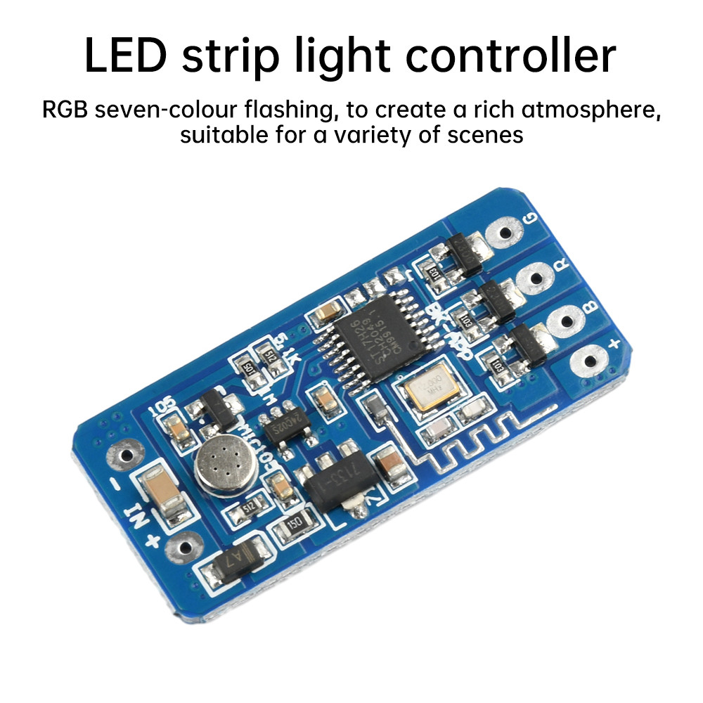 5V 12V 24V RGB Colorful Flashing Module LED Strip Light Controller ...