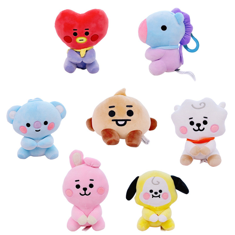 BTS Plush Doll Kpop Cartoon Bangtan Boys BT21 Keychain Stuffed Toys ...