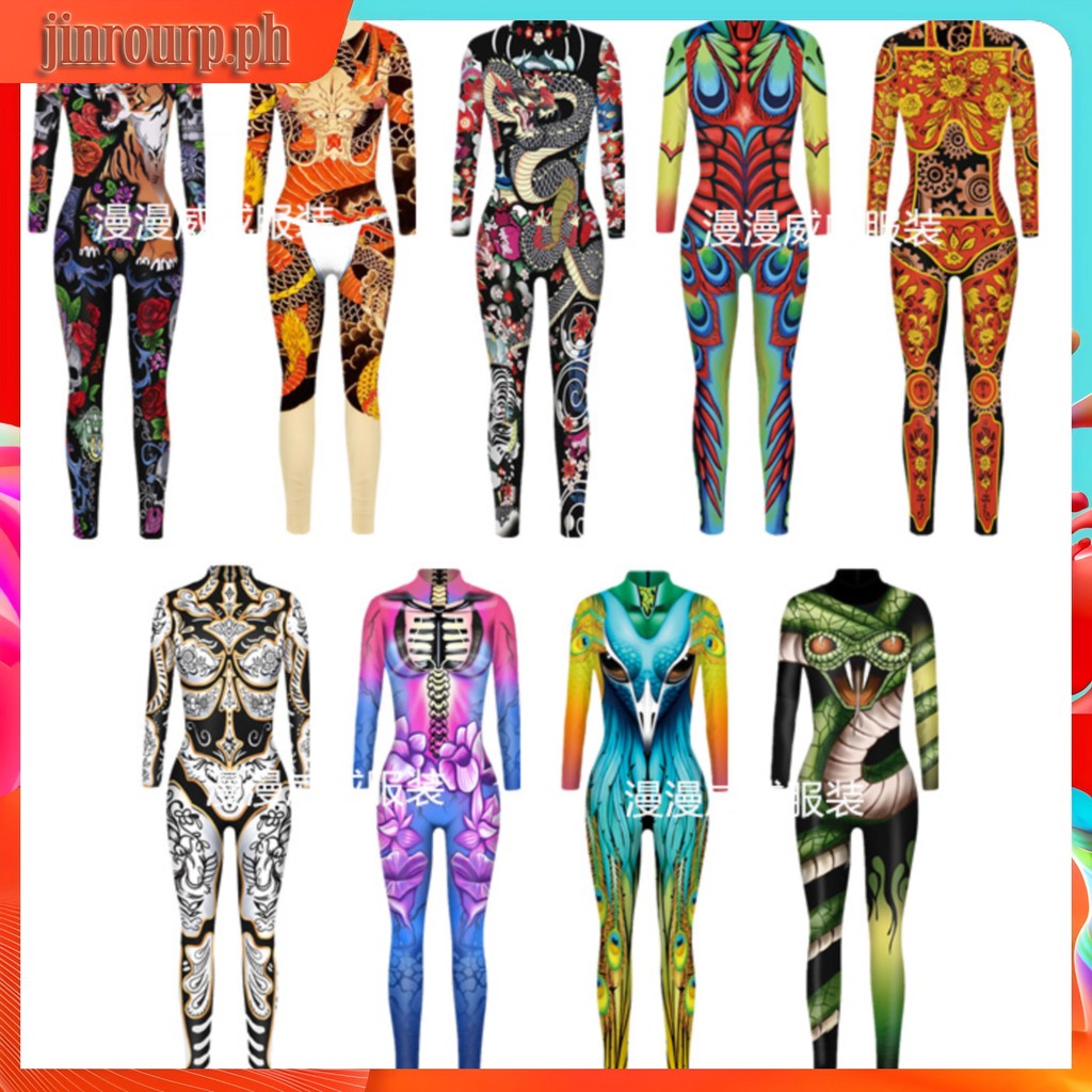3D Printed Painted Art Graffiti Jumpsuit Woman Men Halloween Cosplay ...