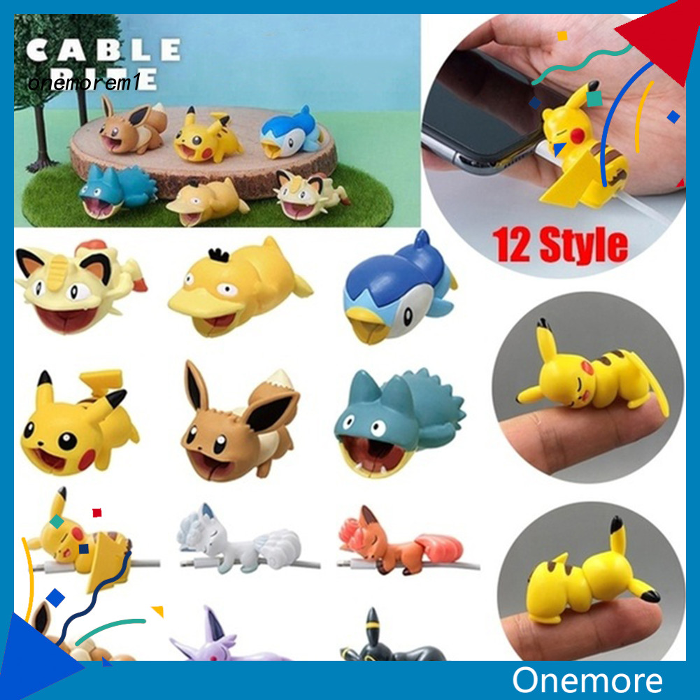 ONEM Mini Cartoon Pokemon Pikachu Bite Phone Cable Charger Data Cord ...