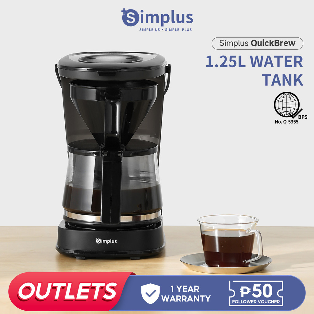 Simplus Drip Coffee Maker Coffee Machine 1.25L Capacity 10 Cups Auto ...