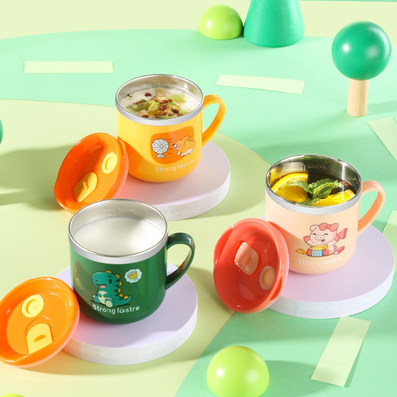 316 Stainless Steel Children's Milk Cup with Scale Double Layer Baby ...