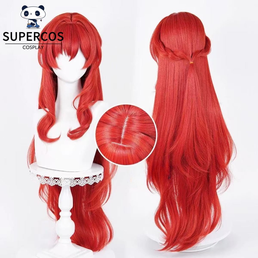 Honkai: Star Rail Adult Tribios Cosplay Wig Red Long Synthetic Hair ...