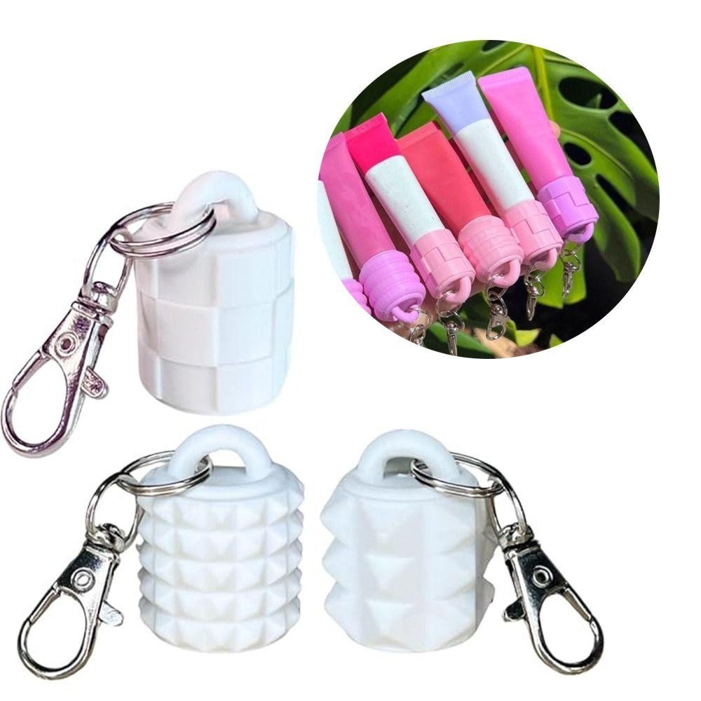 ROSE 3Pcs Keychain Cap for Lipgloss and Balm, Plastic Repair Tubes Lid ...