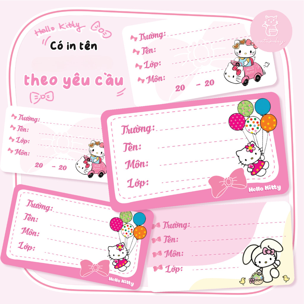 Set of 24 HELLO KITTY subject labels - PRINTED ON REQUEST | Caturday ...