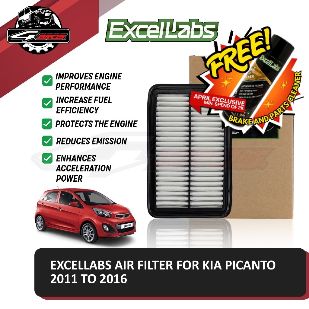 Excellabs Air filter for Kia Picanto 2011 to 2016 (28113-1Y100 ...
