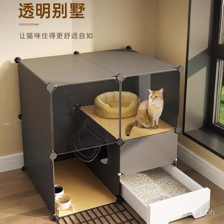 Cat House Cat Villa Home Integrated Cat House Space-Saving Indoor Cat ...