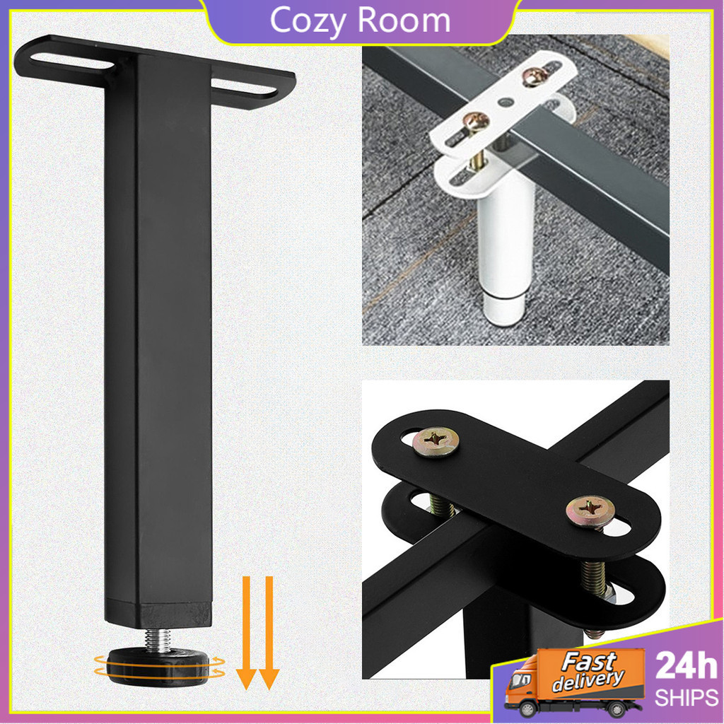 Adjustable T-Shaped Bed Frame Legs Heavy Duty Metal Square Tube Support ...