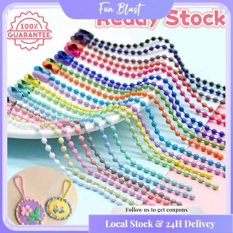 20/50/100Pcs 2.4mm Ball Bead Chains fits Key Chain hand tag Connector ...
