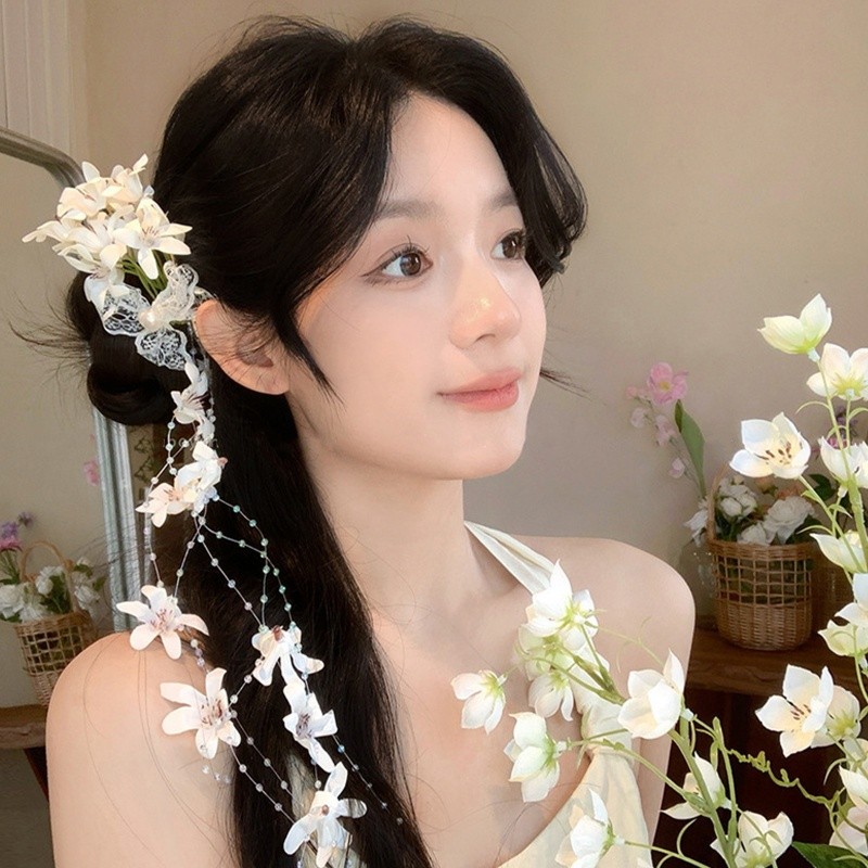 Sweet Flower Hair Barrettes Chinese Style Simulation Flower Hairclip ...