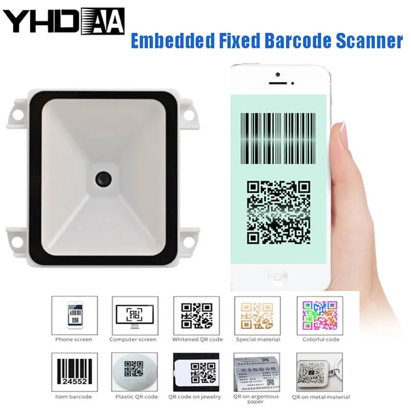 1D 2D Barcode Scanner USB QR Bar Code Reader USB RS232 TTL Interface ...